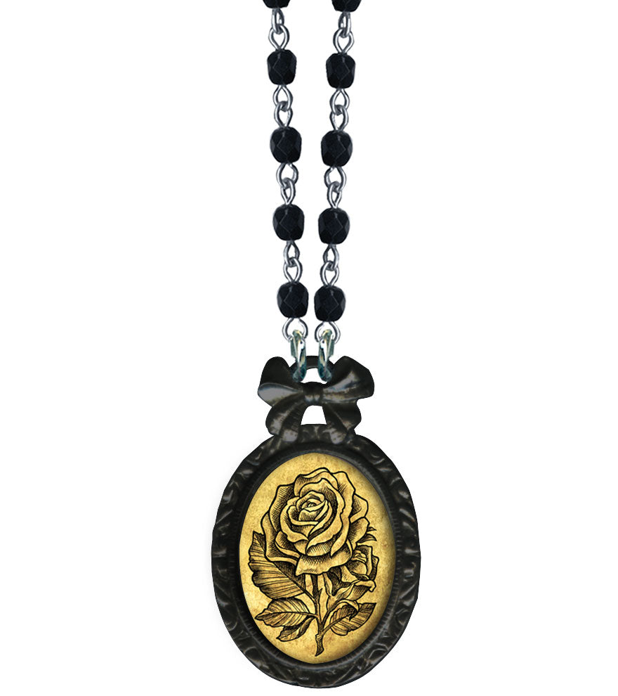 Gypsy Rose Victorian Oval Bow Frame Necklace – Classic Hardware Jewelry